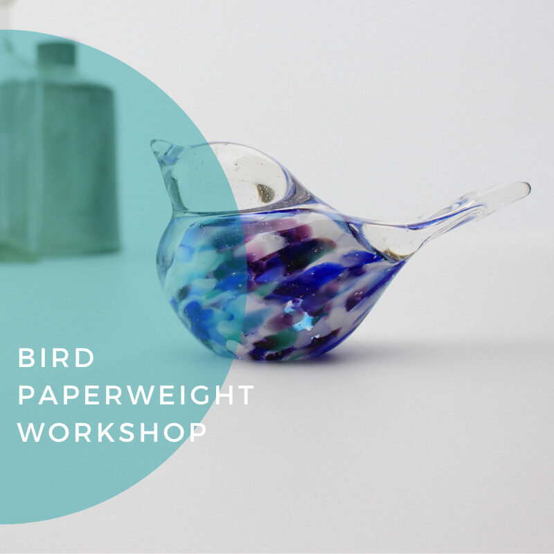 May 3 AM: Bird Paperweight (Kari) - Infinite Glassworks